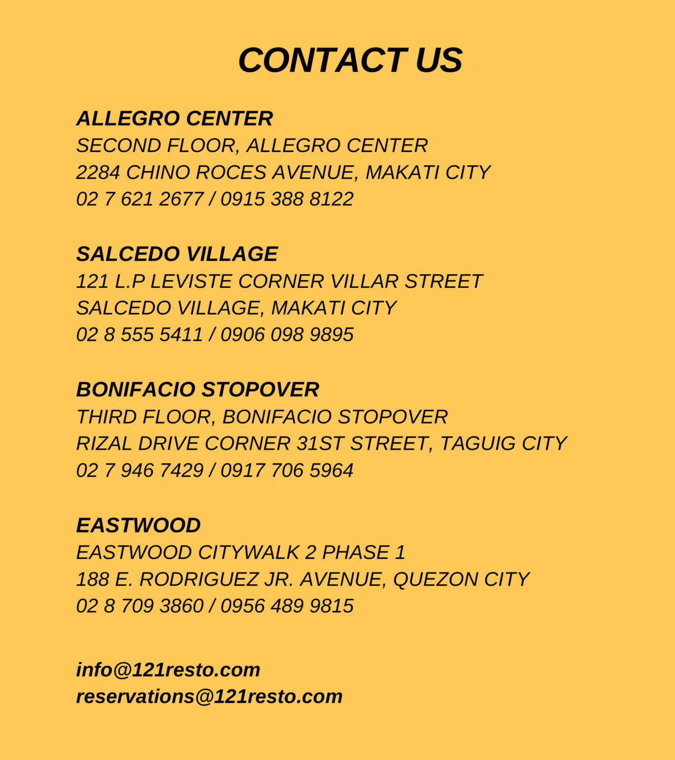 121 Restaurant - Sarap Magsaya!